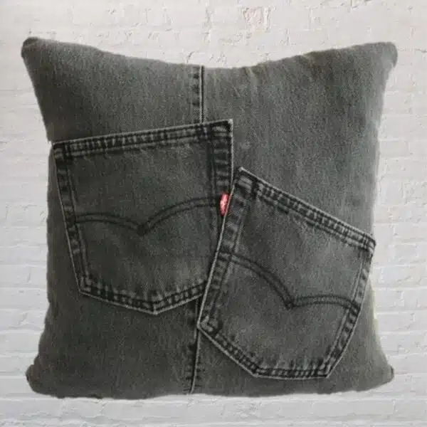 Unique Handmade Denim Cushion | Vintage Levi's Studded Pillow