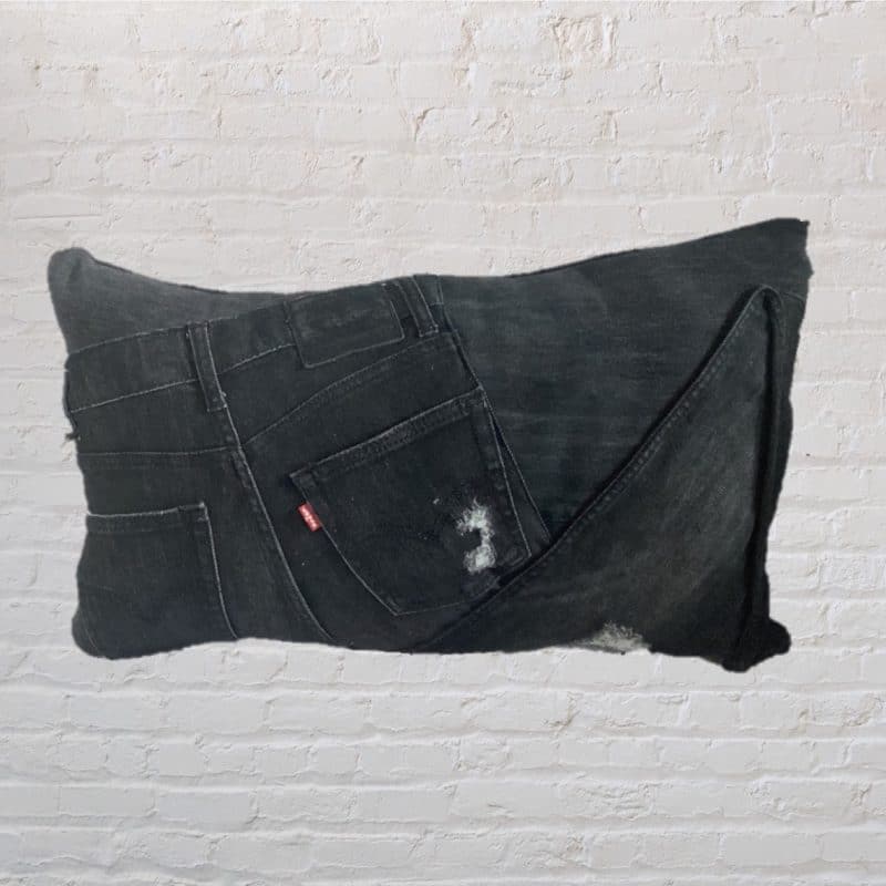 Handmade Large Filled Cushion | Funky Denim Jeans Pillow